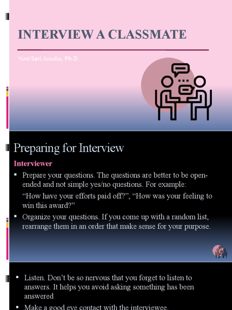 Interview A Classmate | PDF