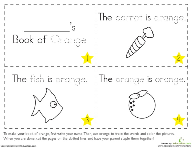 Colors Book of Orange Preschool Kindergarten | PDF