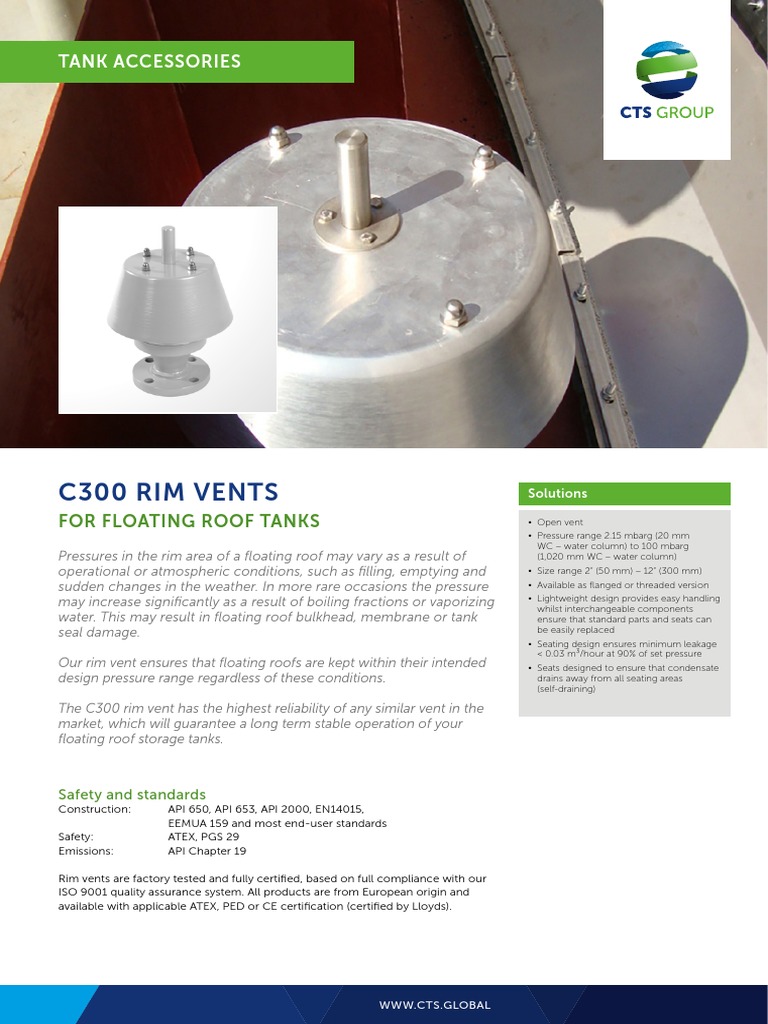 c300 Rim Vents For Floating Roof Tanks | PDF | Materials