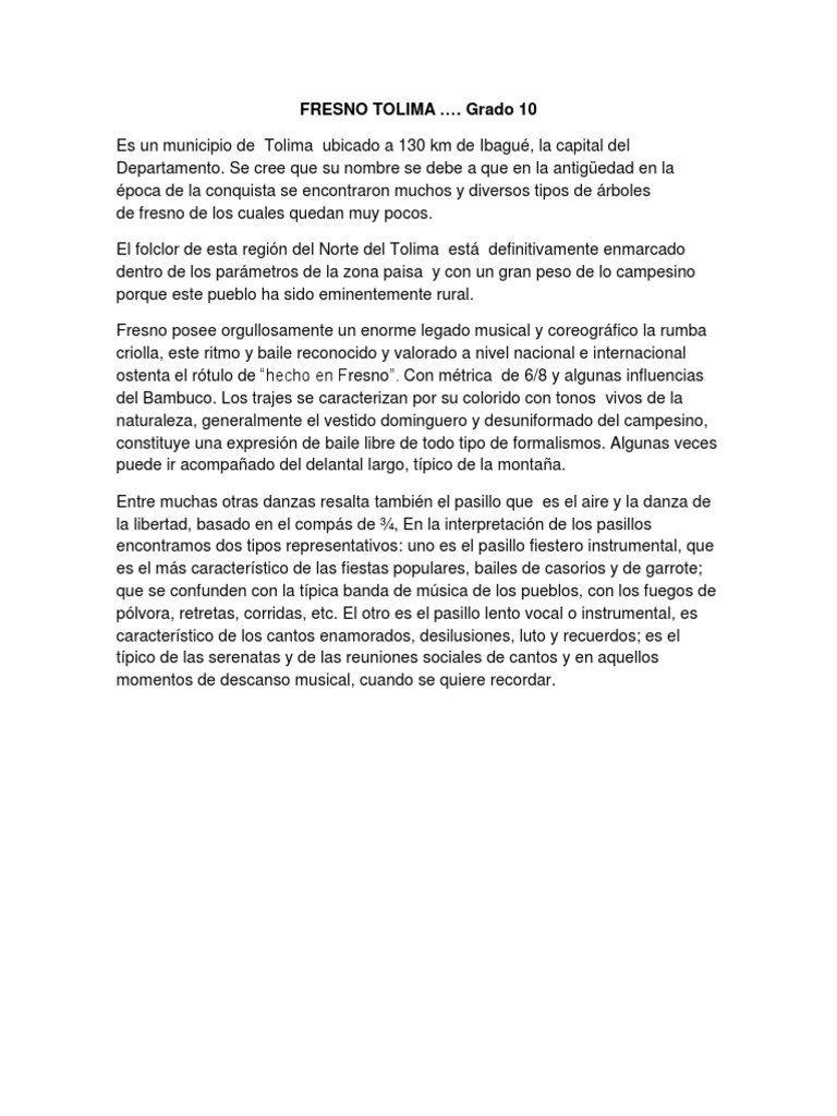 Fresno Tolima | PDF