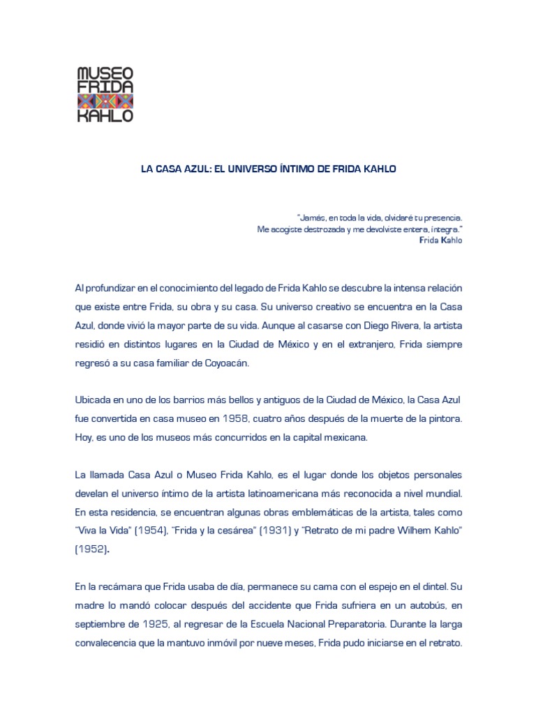 2 Lecturas Sobre La Casa Azul | PDF