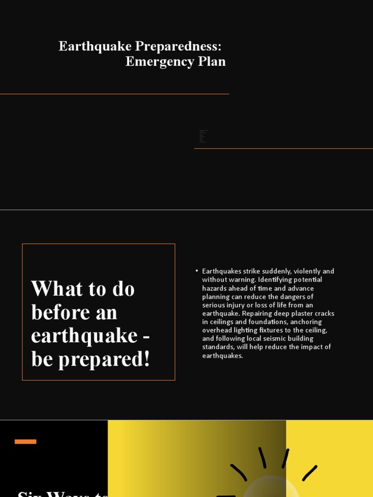 Earthquake Preparedness and Safety Plan | PDF | Emergency Management ...