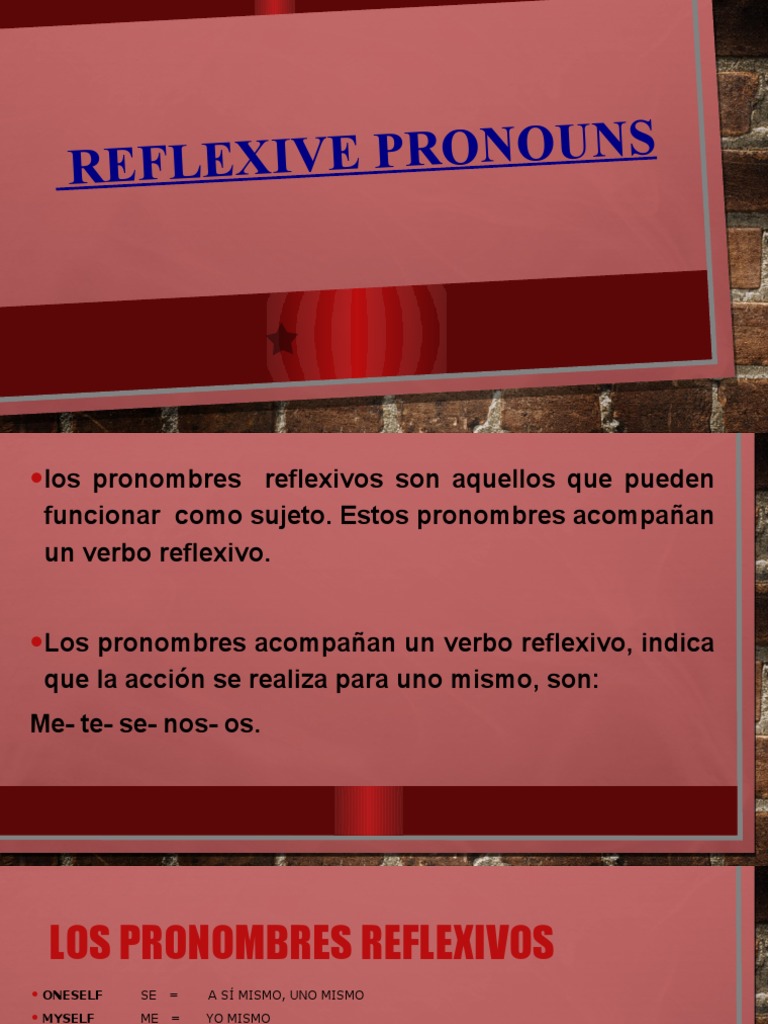 Pronombres Reflexivos en Español | PDF