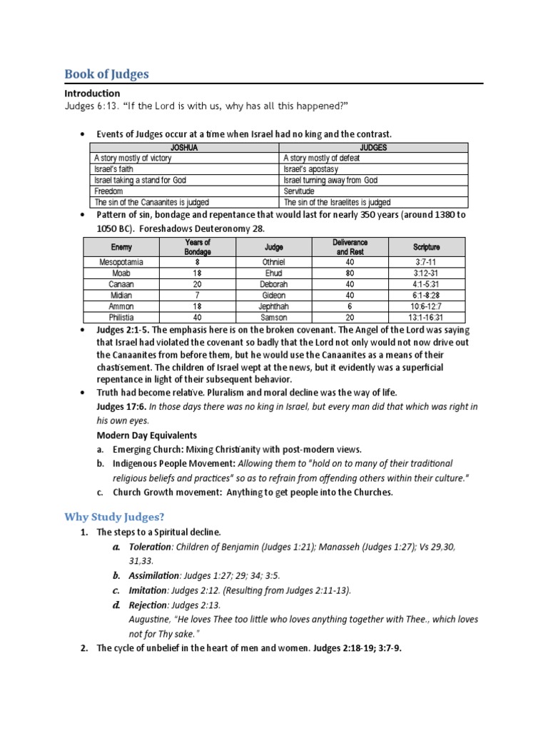Introduction To Judges | PDF | Book Of Judges | Ancient Israel And Judah