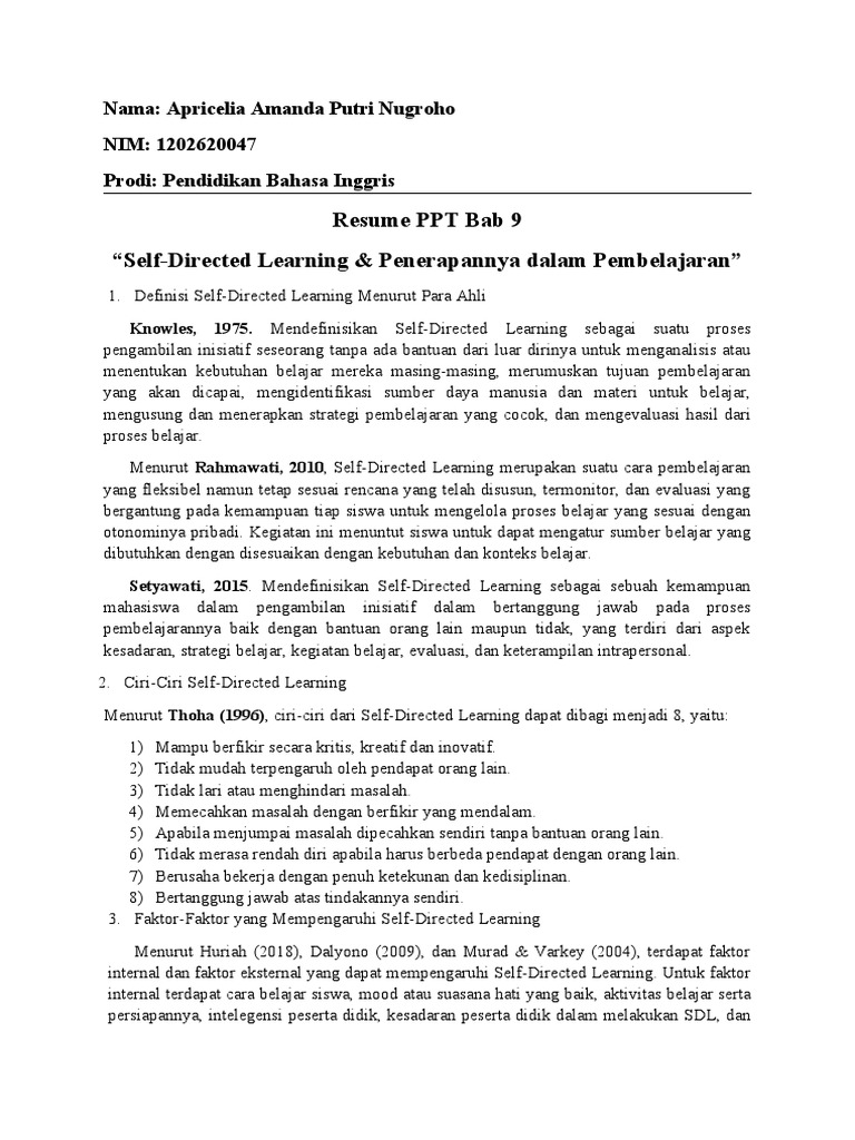 Apricelia Amanda Putri - Resume PPT Bab 9 Dan 10 | PDF