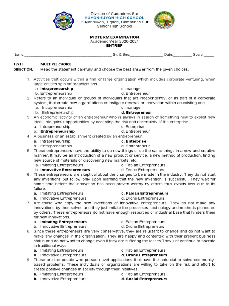 Entrep 12 | PDF | Entrepreneurship | Innovation