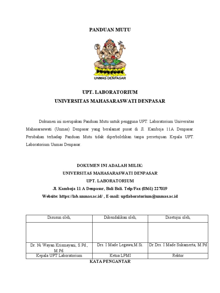 Panduan Mutu Laboratorium | PDF