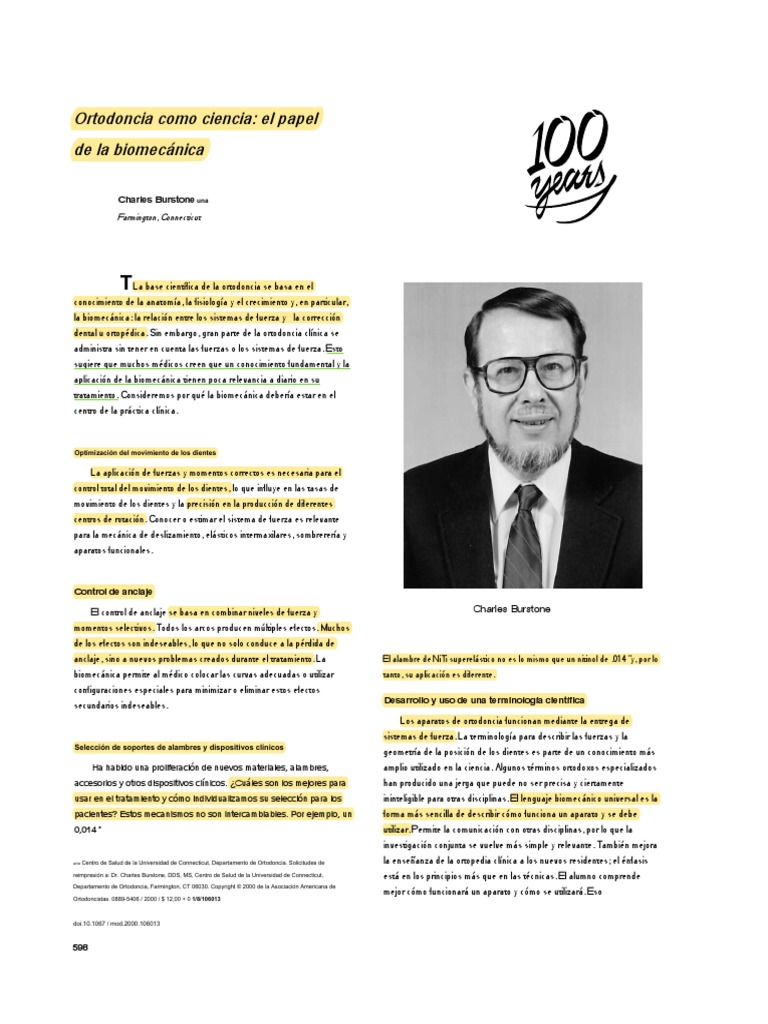 Ortodoncia Como Ciencia, Charles Burstone | PDF | Ortodoncia | Biomecánica