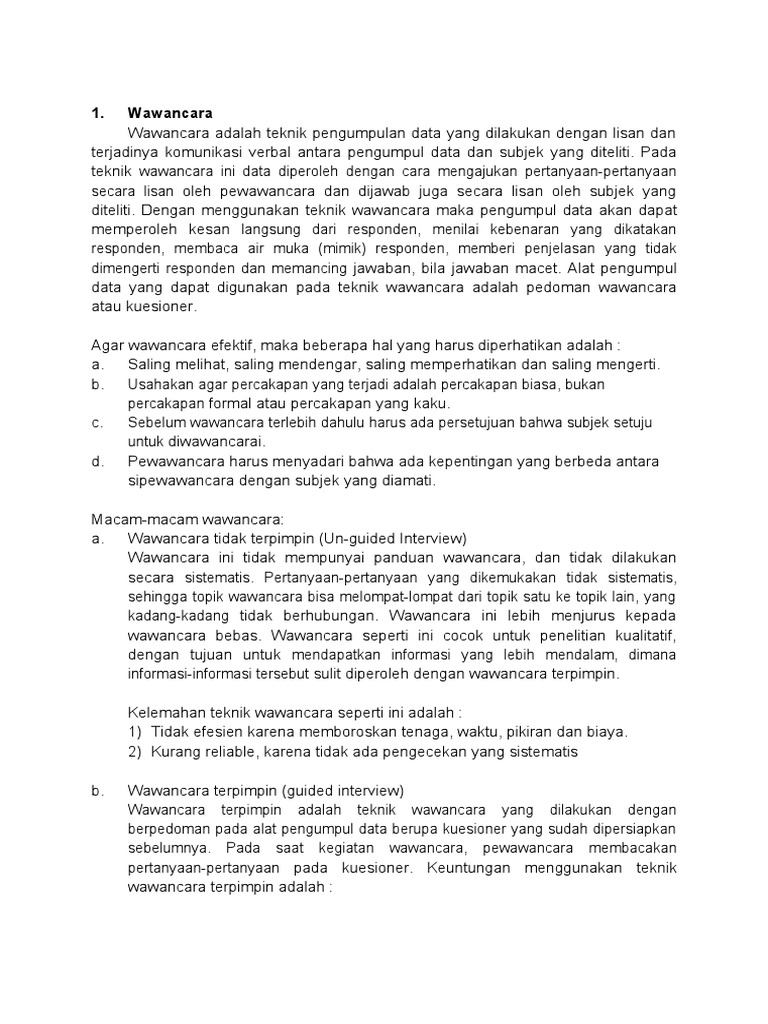 Kel 2 - Metode Wawancara | PDF