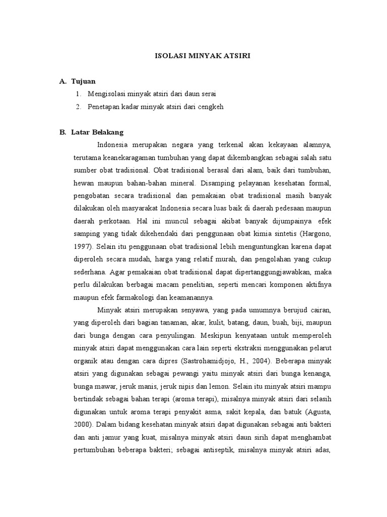 Isolasi Minyak Atsiri | PDF