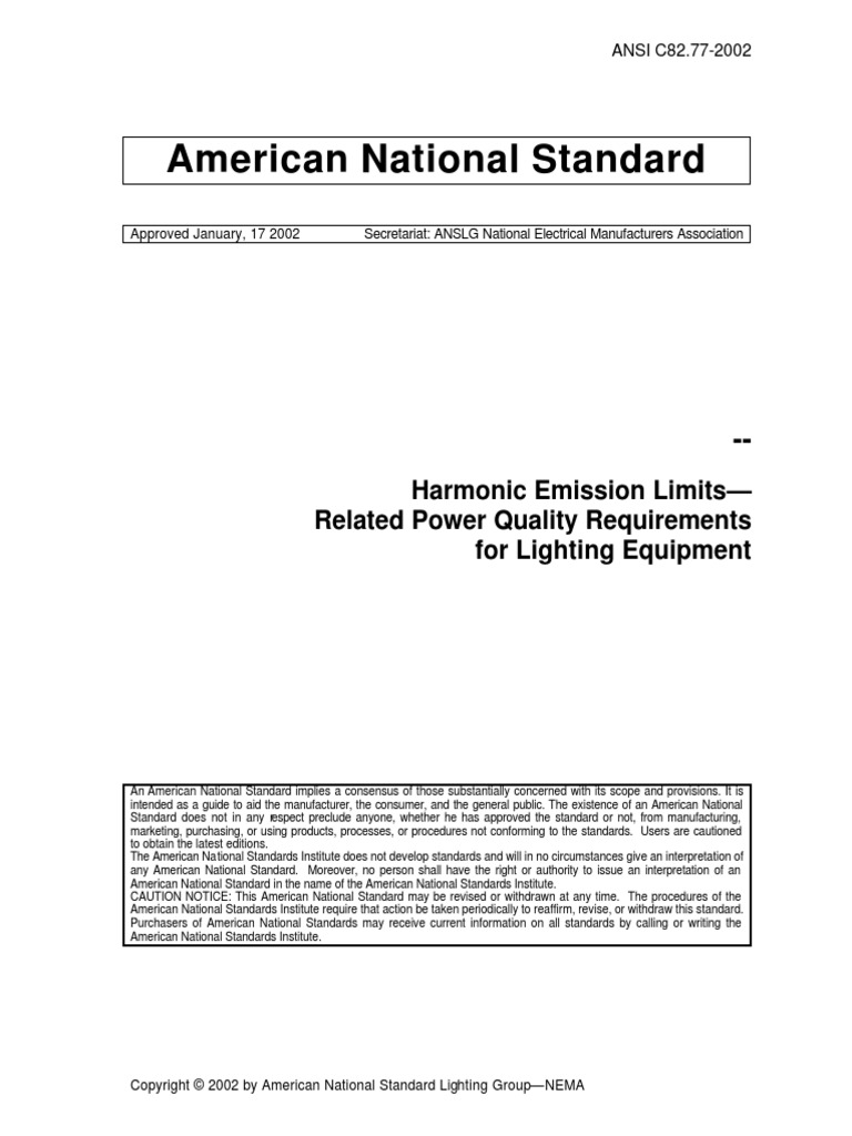 Ansi C82.77 | PDF | Mains Electricity | Lighting