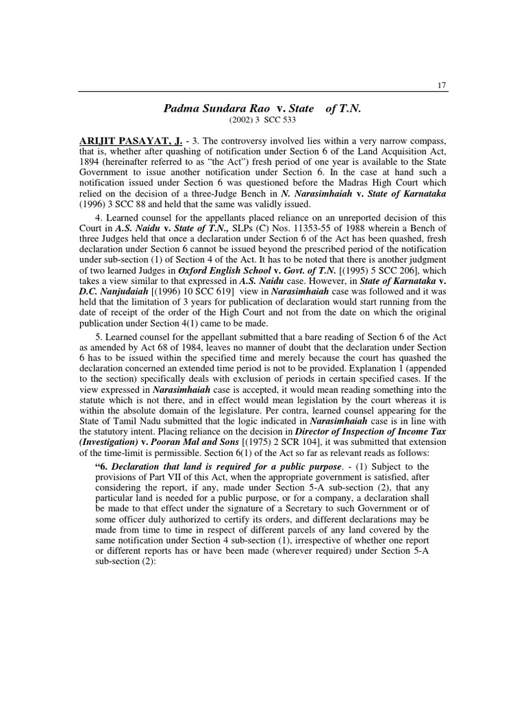 Padma Sundara Rao v. State of T.N - 22-26 | PDF | Statutory ...