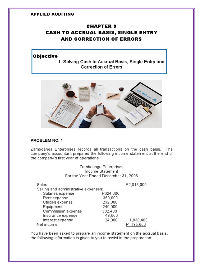 Chapter 9 Cash To Accrual Basis, Single Entry | PDF | Balance Sheet ...
