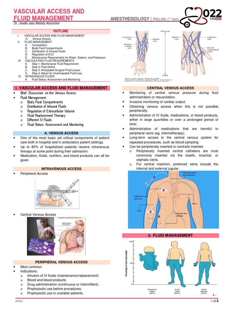 Vascular Access & Fluid Management Guide | PDF | Intravenous Therapy ...
