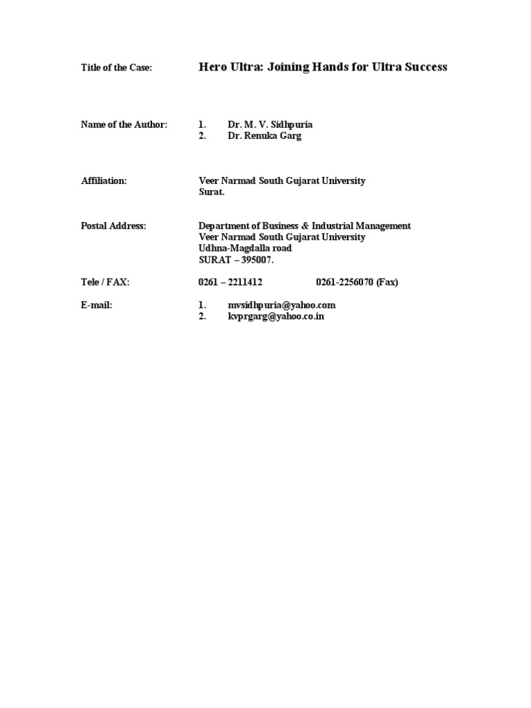 Hero Honda Kinetic-Case Study | PDF | Motorcycle | Electric Vehicle