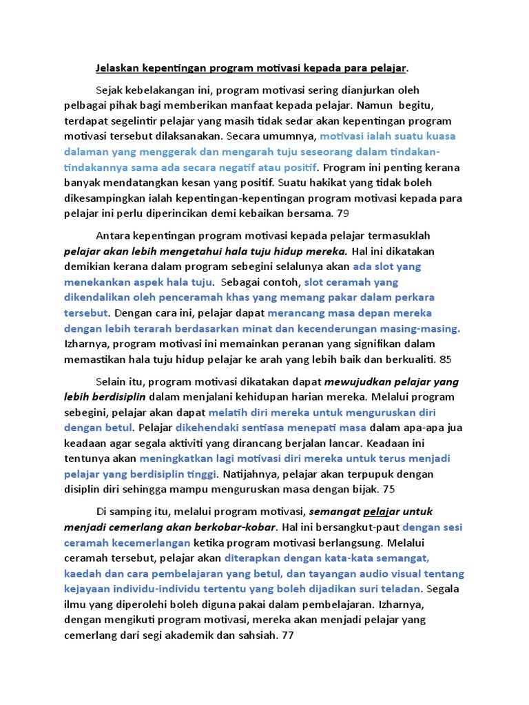 Kepentingan Program Motivasi | PDF