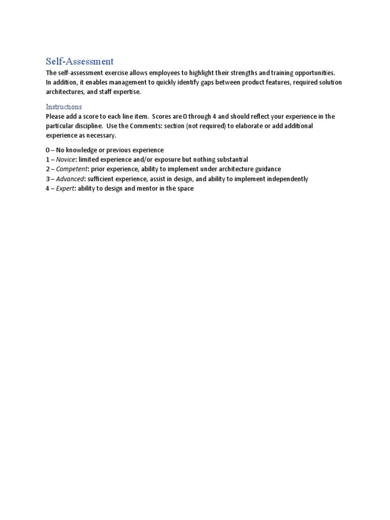 Employee Self-Assessment Guide | PDF | Databases | Cache (Computing)