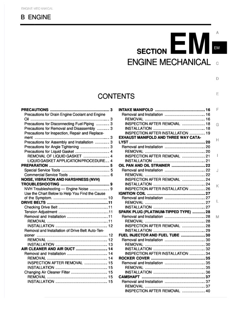 PDF Manual Taller Nissan Qr25 em DD | PDF | Piston | Pipe (Fluid ...