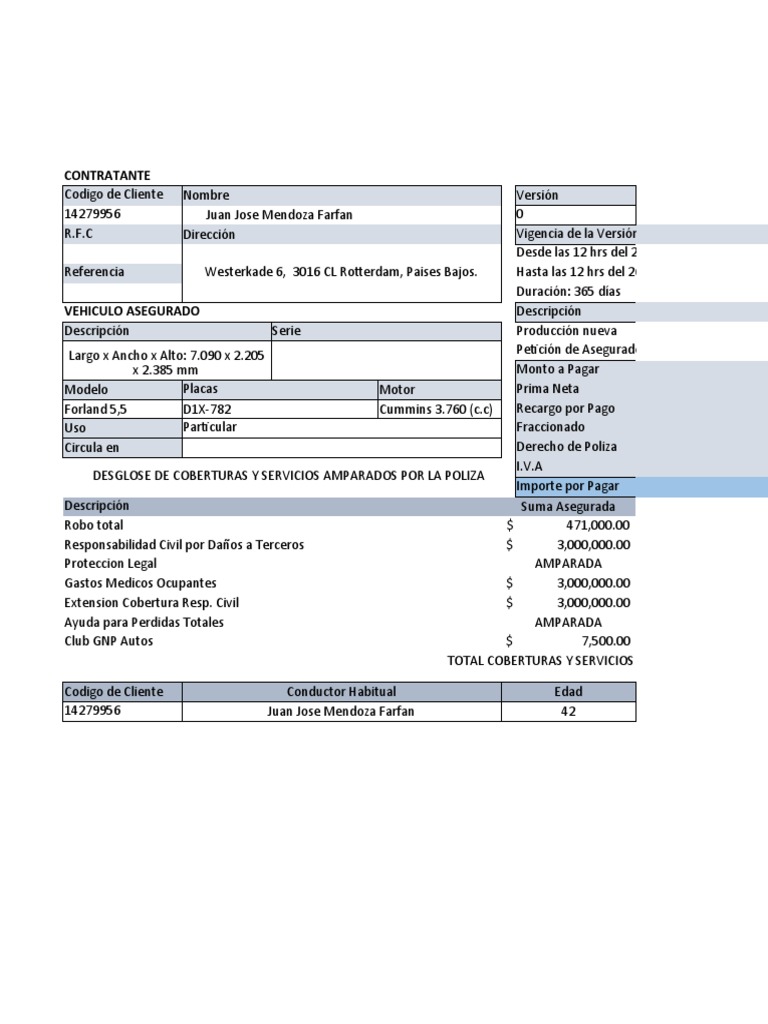 Póliza de Seguro de Auto GNP 2020-2021 | PDF | Póliza de seguros ...