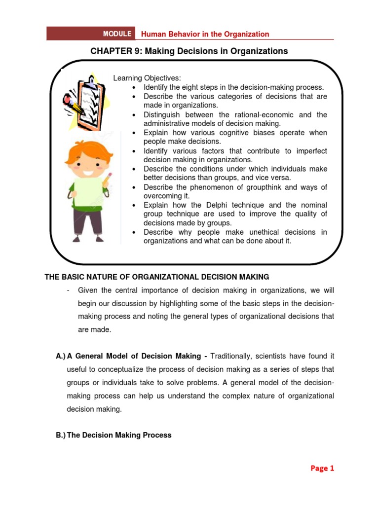 Understanding Organizational Decision Making: Models, Processes, Biases ...