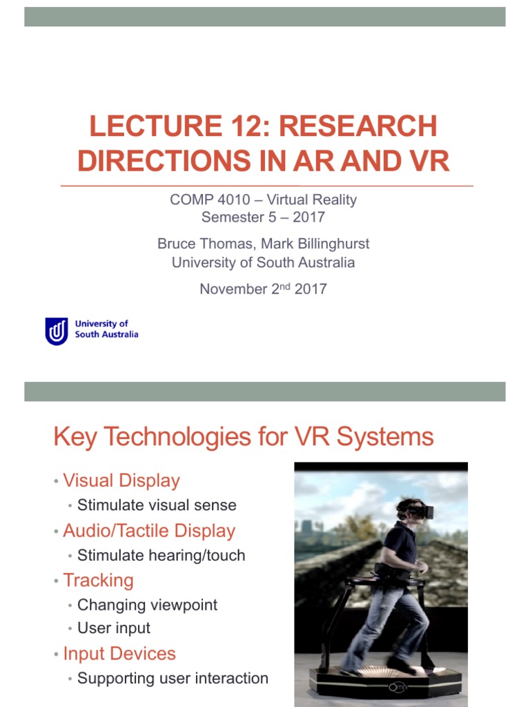 Comp 4010 Lecture12 - Research Directions in AR and VR | PDF ...