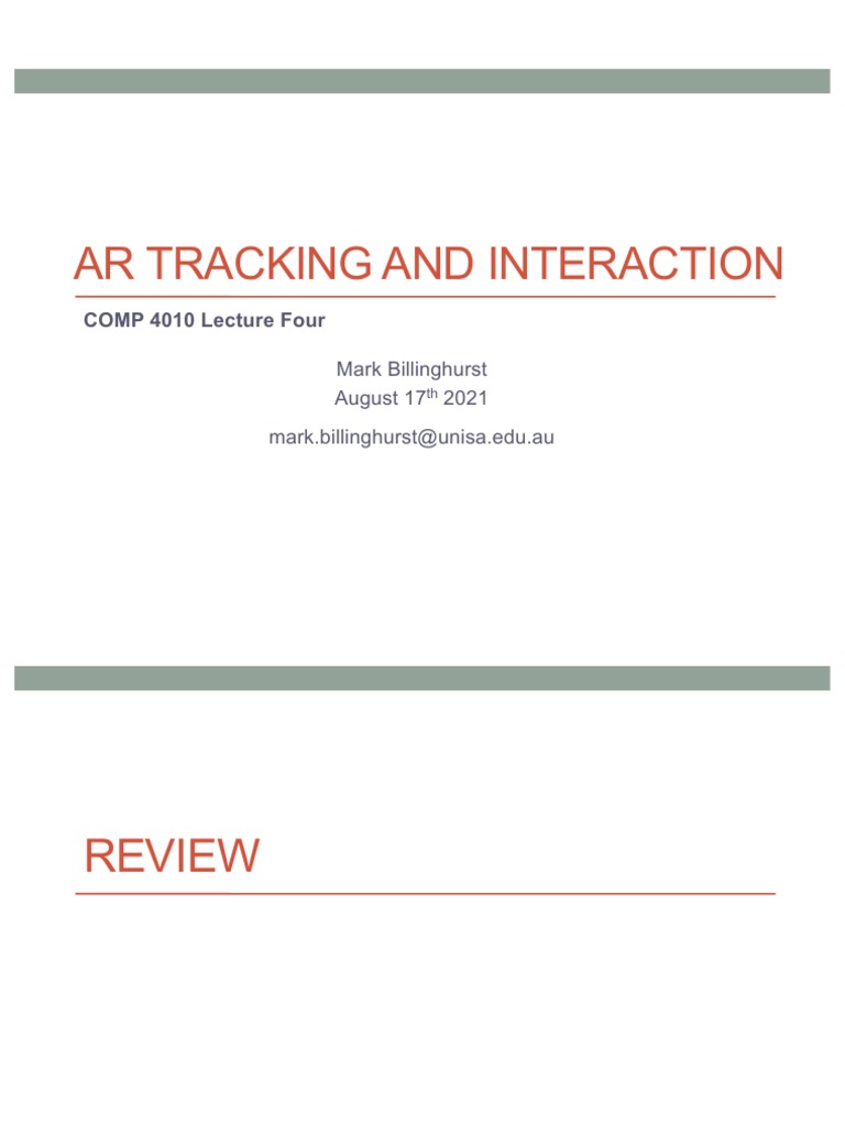 AR Tracking Techniques and Technologies | PDF | Augmented Reality ...