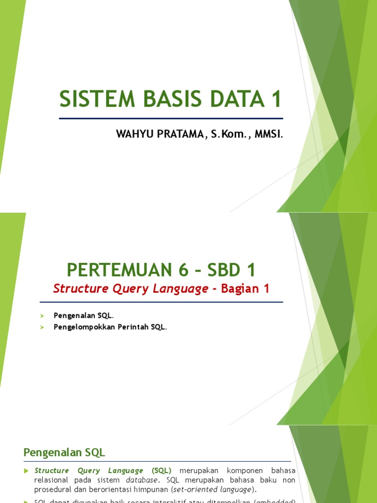 SBD 1 Pertemuan 6 - SQL (Bagian 1) | PDF