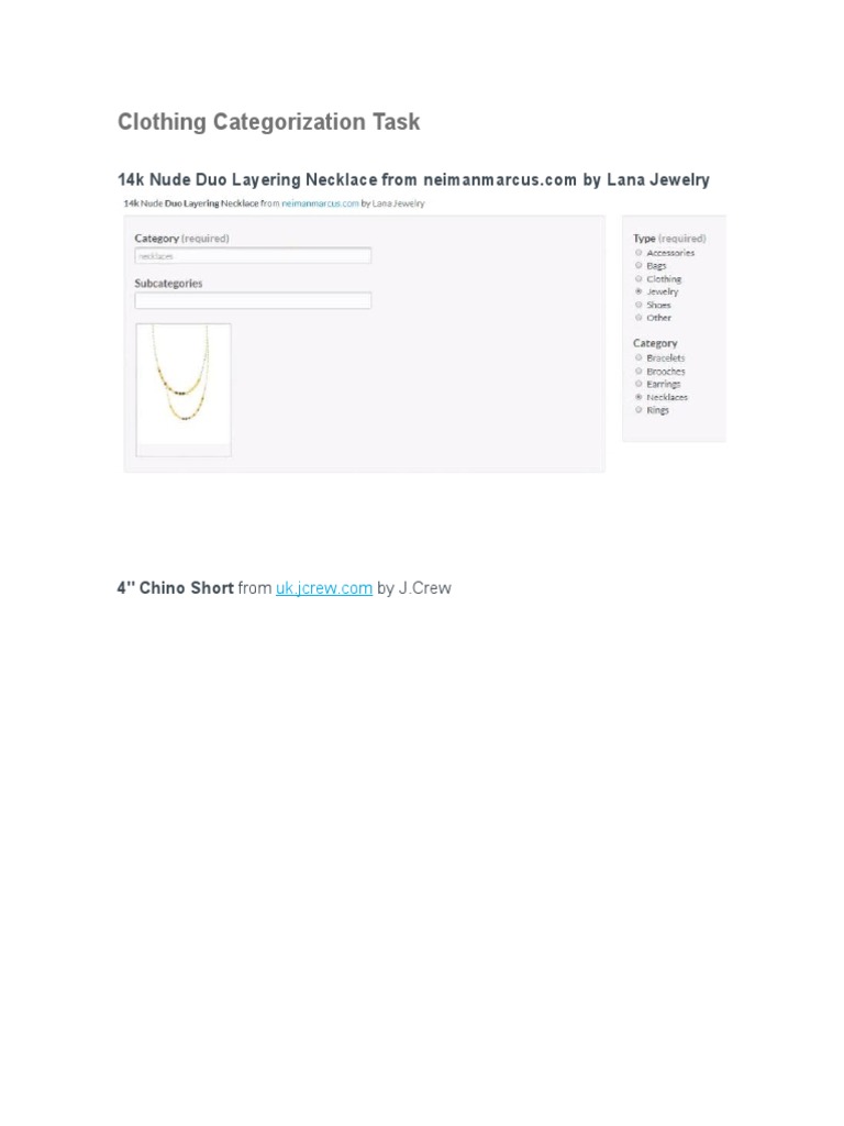 Clothing Categorization Task LIAO | PDF | Clothing | Fashion