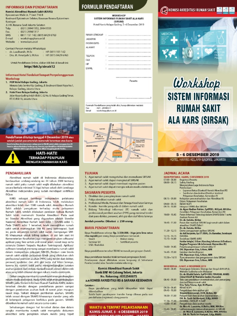 Brosur Workshop SIRSAK 5 6 Des 2019 | PDF