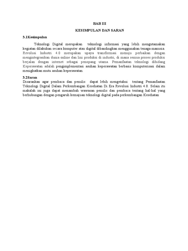Kesimpulan Pemanfaatan Teknologi Digital | PDF | Komputer