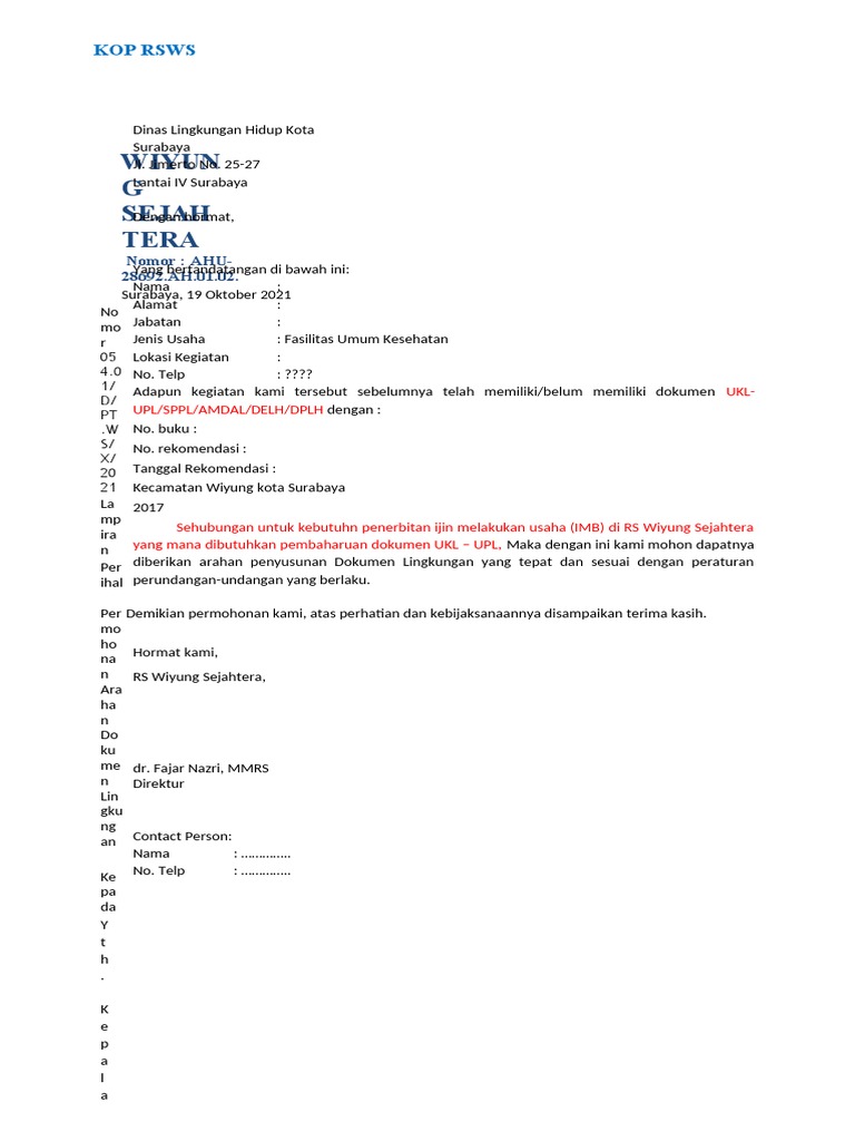 Format Surat Arahan Dan Formulir Pendukungnya | PDF