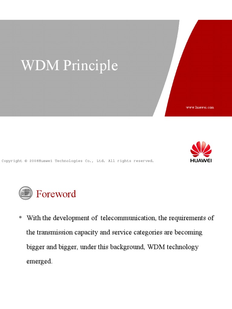 Chapter 1 WDM Principle | PDF | Wavelength Division Multiplexing | Dispersion (Optics)