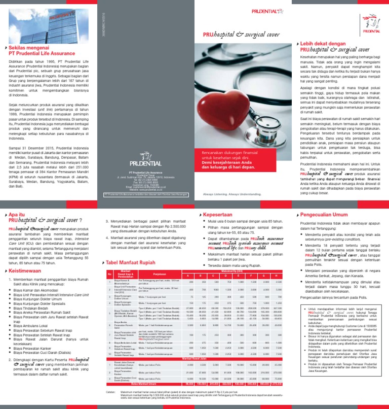 PRUhospital X Surgical Cover FY2015 Brochure | PDF
