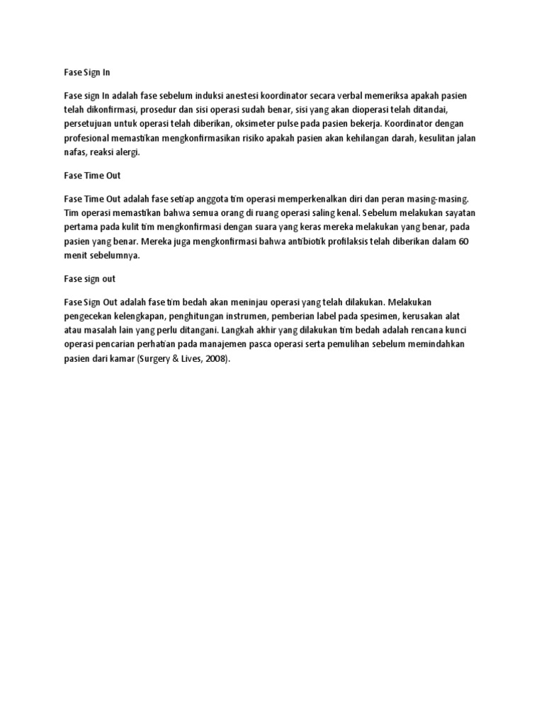 Fase Sign in Operasi Pertemuan 6-Maurinus | PDF | Kesehatan Holistik ...