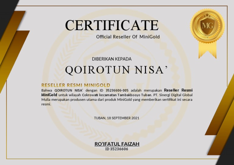 Form Sertifikat Reseller 005 | PDF