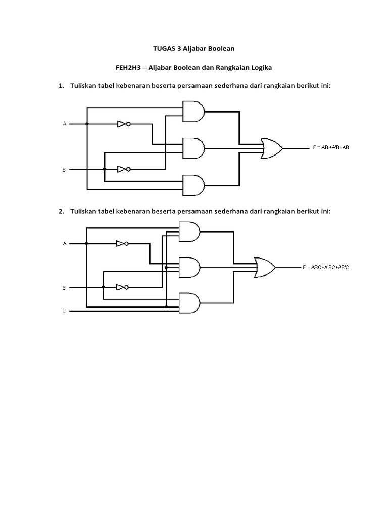 TUGAS 3 Aljabar Boolean | PDF | Metode & Bahan Ajar