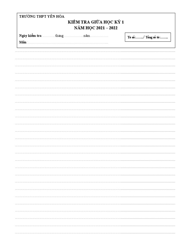 Mau Giay Kiem Tra Giua Ky 16 To | PDF