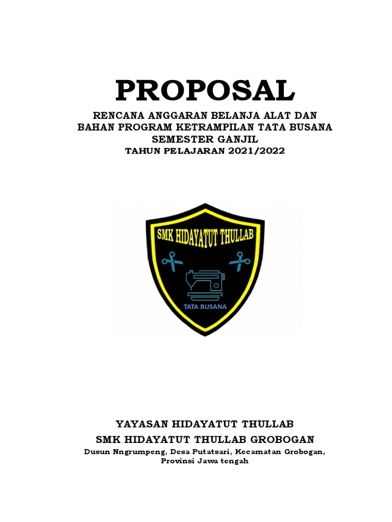 Proposal Pengadaan Dana Lab Tata Busana | PDF