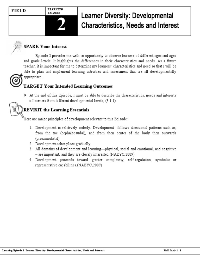 Field Study 1 Epsidode 2 | PDF | Learning | Teachers