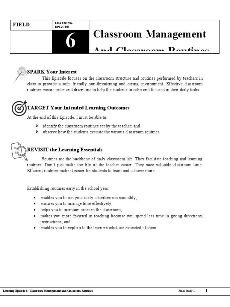 Episode 6 Done | PDF | Classroom | Classroom Management
