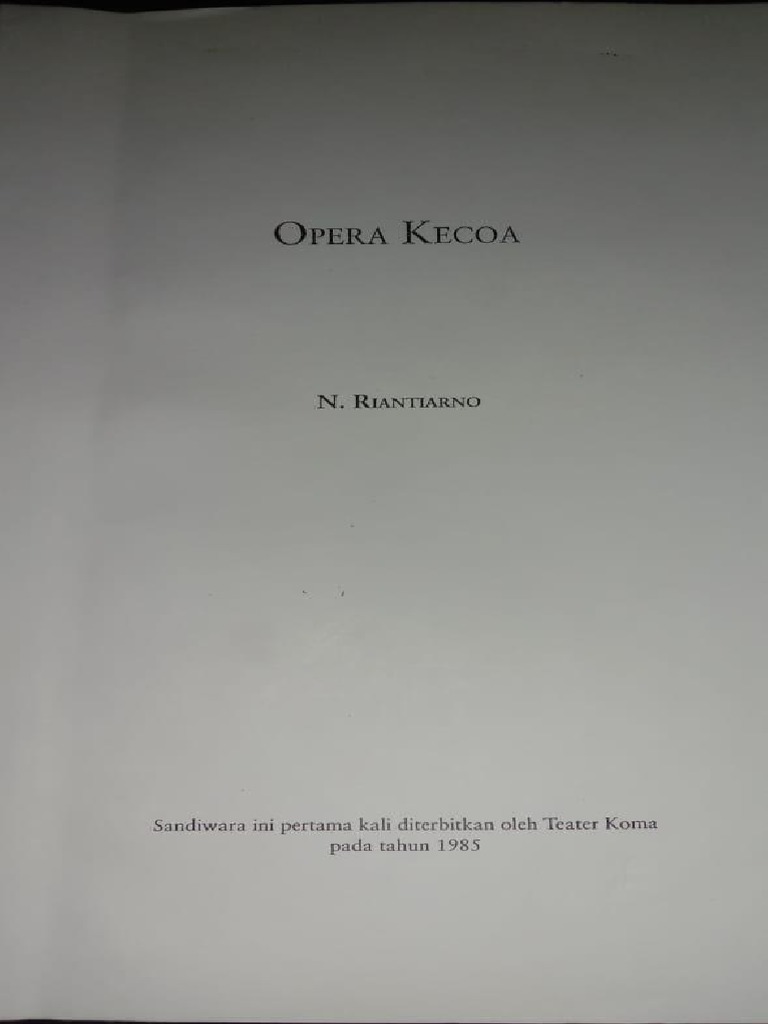Naskah Opera Kecoa | PDF