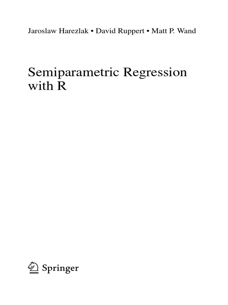 Semiparametric Regression With R Jaroslaw Harezlak David Ruppert