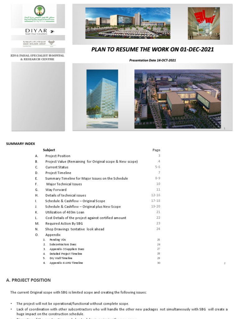 KFSH Project Resume Work Way Forward 14-10-2021 | PDF | Wall | Building Engineering