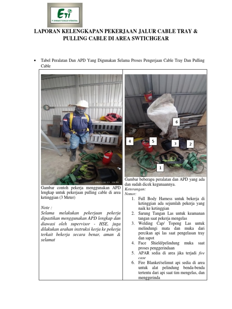 Laporan Pekerjaan Pulling Kabel dan Tray | PDF
