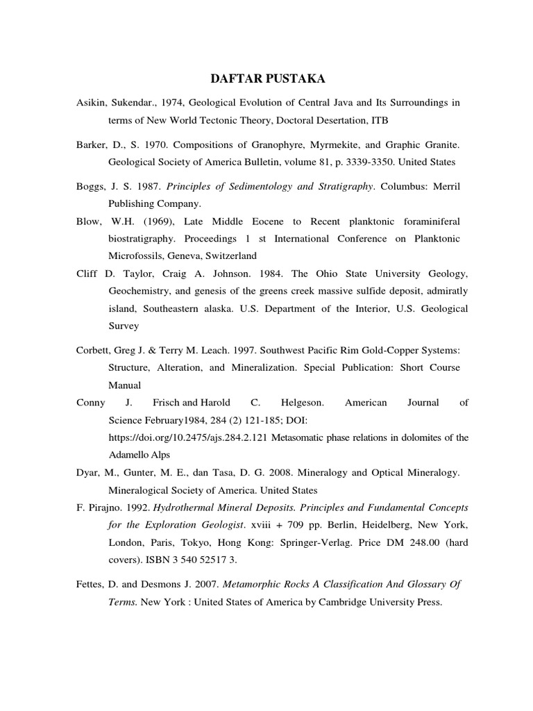 Comprehensive Bibliography Detailing Sources on Geology, Mineralogy ...