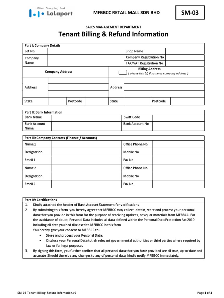 SM-03-Tenant Billing Refund Infomation.v2 | Download Free PDF | Privacy | Government