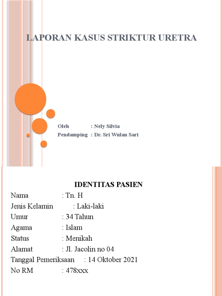 Laporan Kasus Striktur Uretra Tn. H | PDF