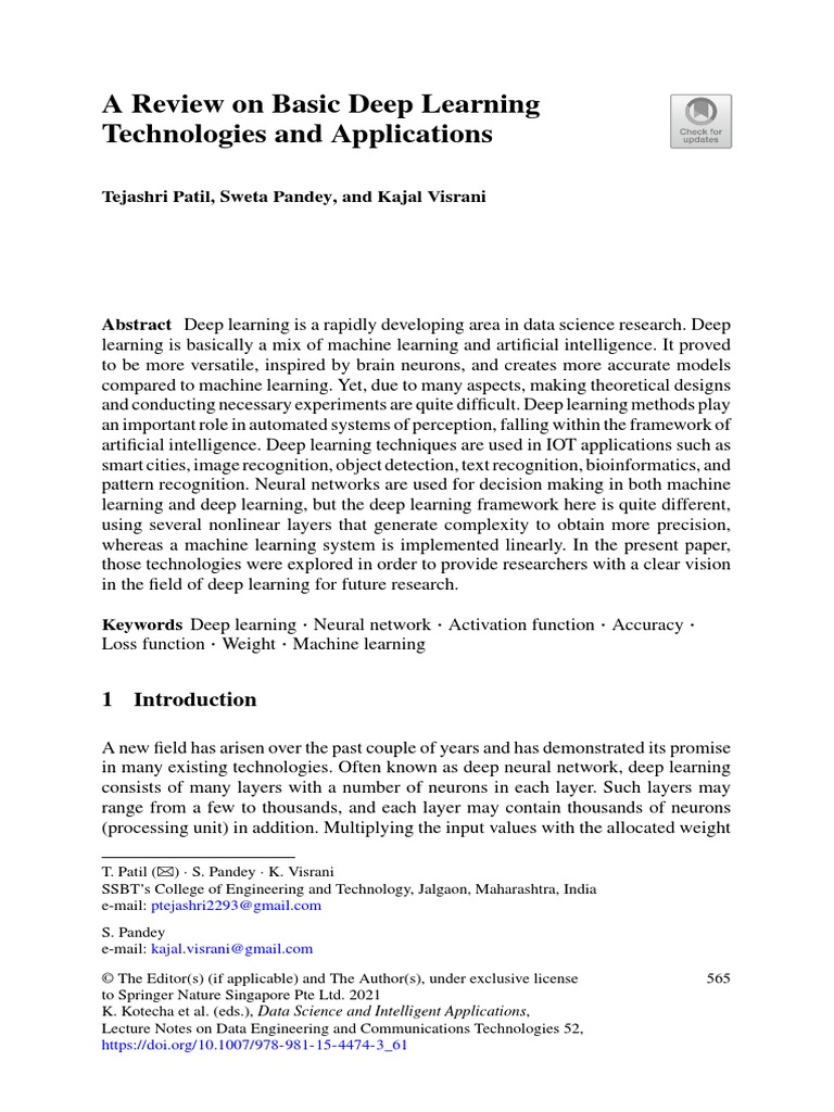 A Review On Basic Deep Learning | PDF | Deep Learning | Artificial ...