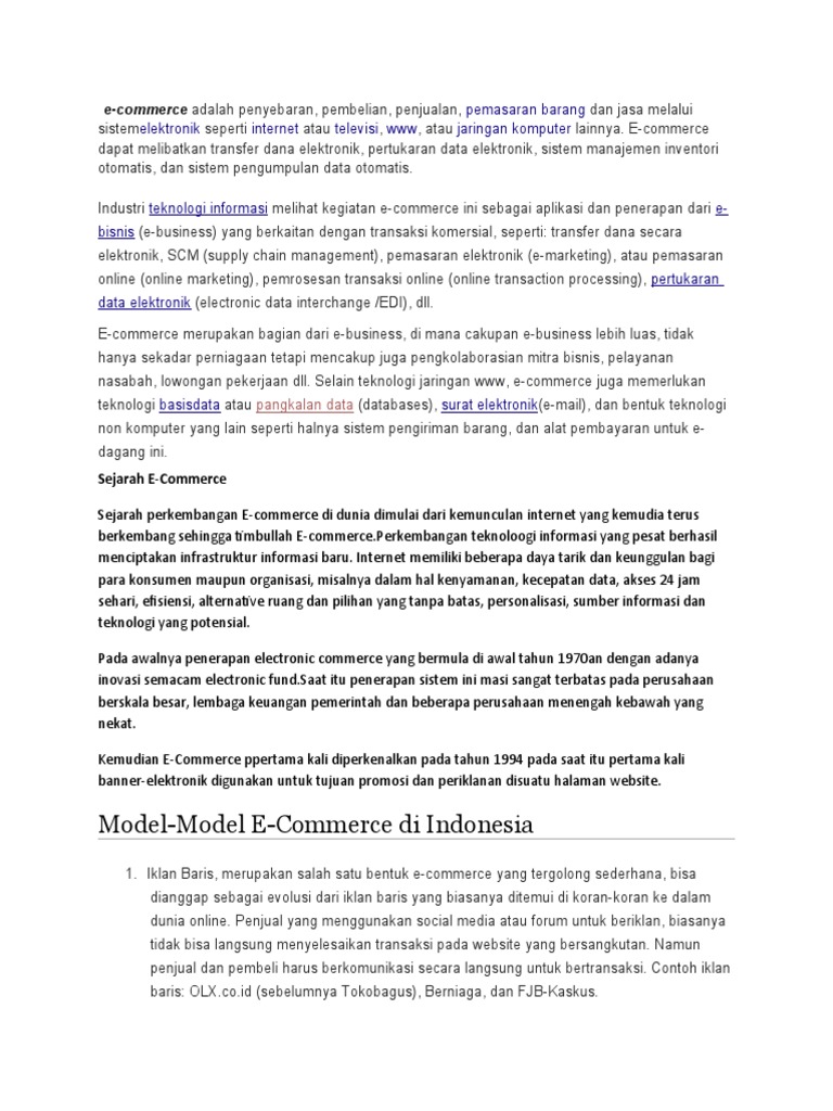 Materi e Commerce | PDF