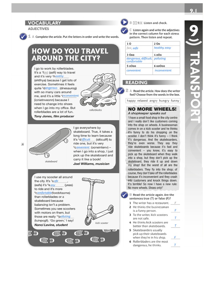 Workbook - Unit 9 - Answerkey | PDF